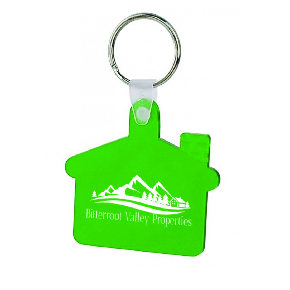 Custom Logo House shaped soft squeezable key tag. House Shape - CLK5475