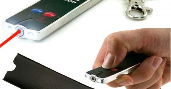 Custom Logo Flat Laser Card Pointer w/ Dual LED Flashlight and Keychain