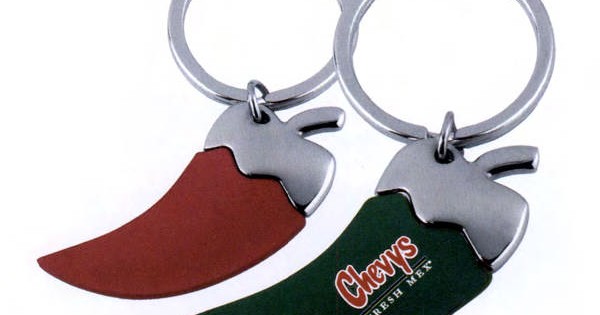 Custom Logo Chili Keychain w/ Metal & Leather