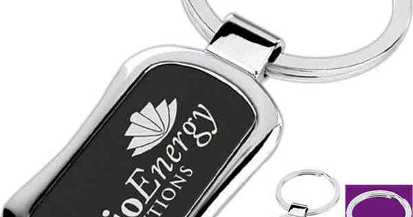 Custom Logo Chrome key tag with panel shape. Metal Keychains - CLK14120