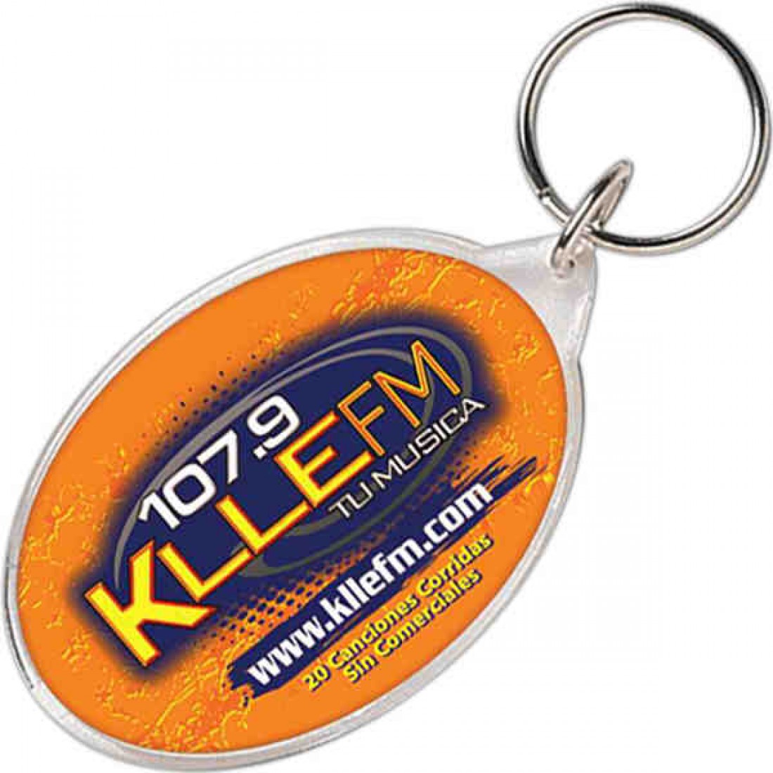 Custom Logo Oval Acrylic Keytag