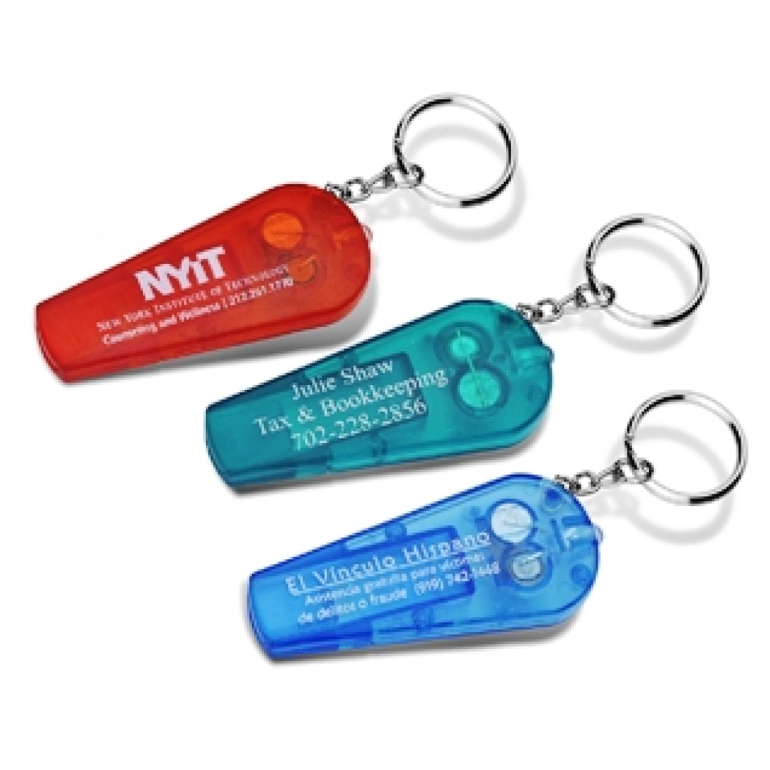 Custom Logo Flashlight whistle keychain. Whistle - CLK11550
