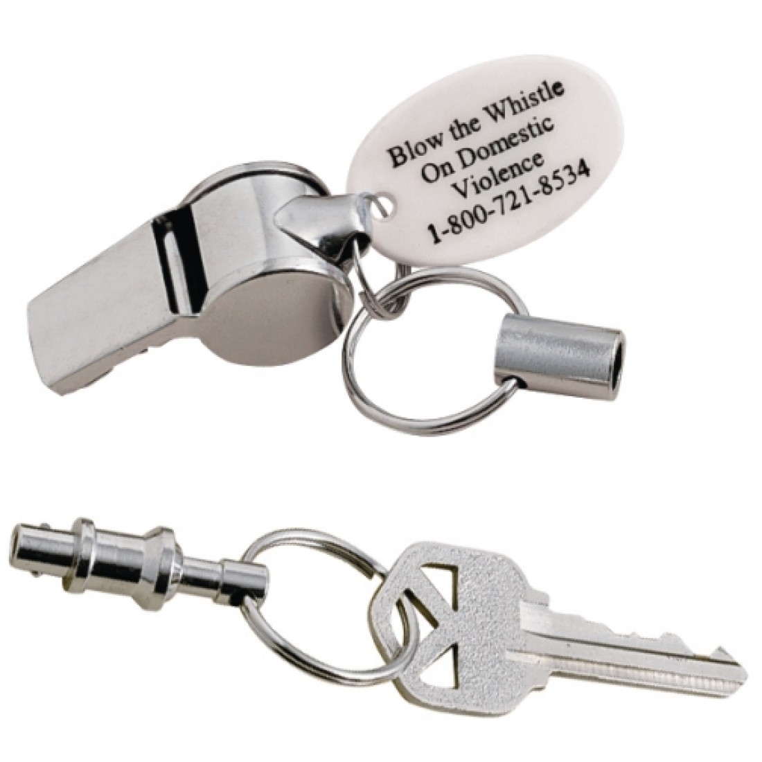 Custom Logo Pull-a-part key holder with whistle. Whistle - CLK11605