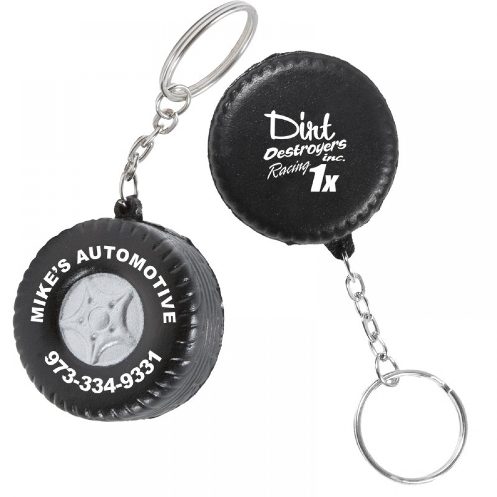 Custom Logo Tire shape stress reliever with key chain attached ...