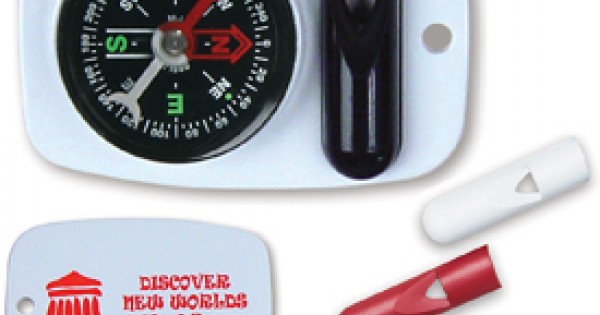 Custom Logo Combination compass and whistle with hole for attaching to ...