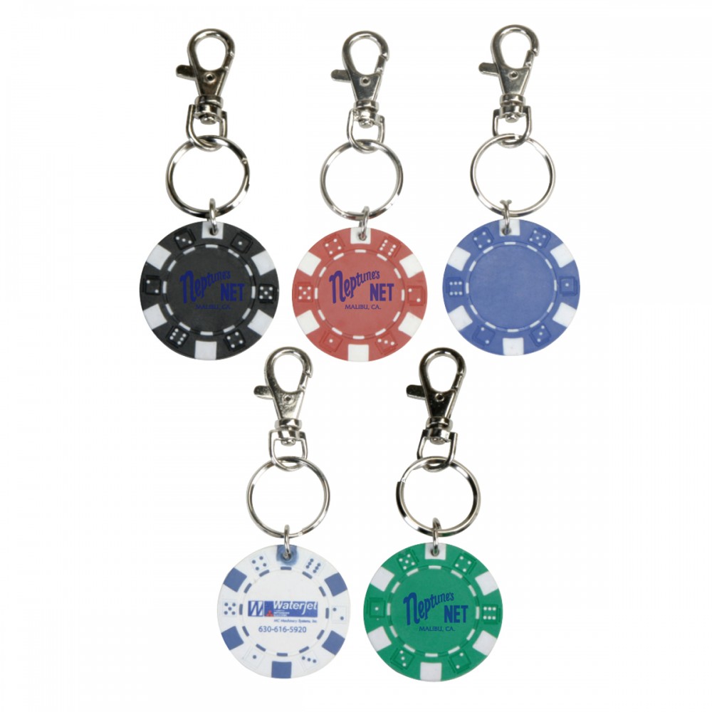 Custom Logo Keychain with 11.5g poker chip. Poker Chip - CLK5875