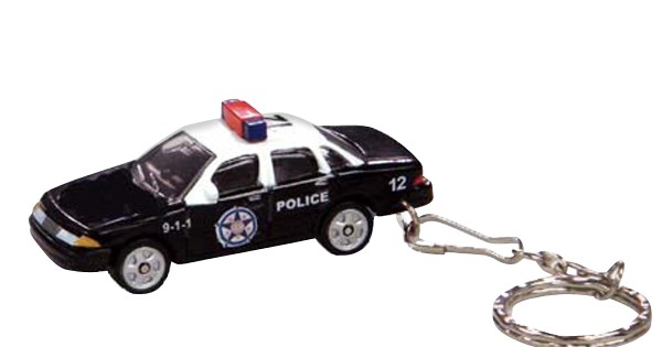 Custom Logo Die cast 1:60 scale miniature police car key chain. Car ...