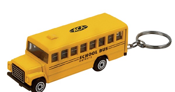 Custom Logo Die cast 1:60 scale miniature school bus key chain. Car ...